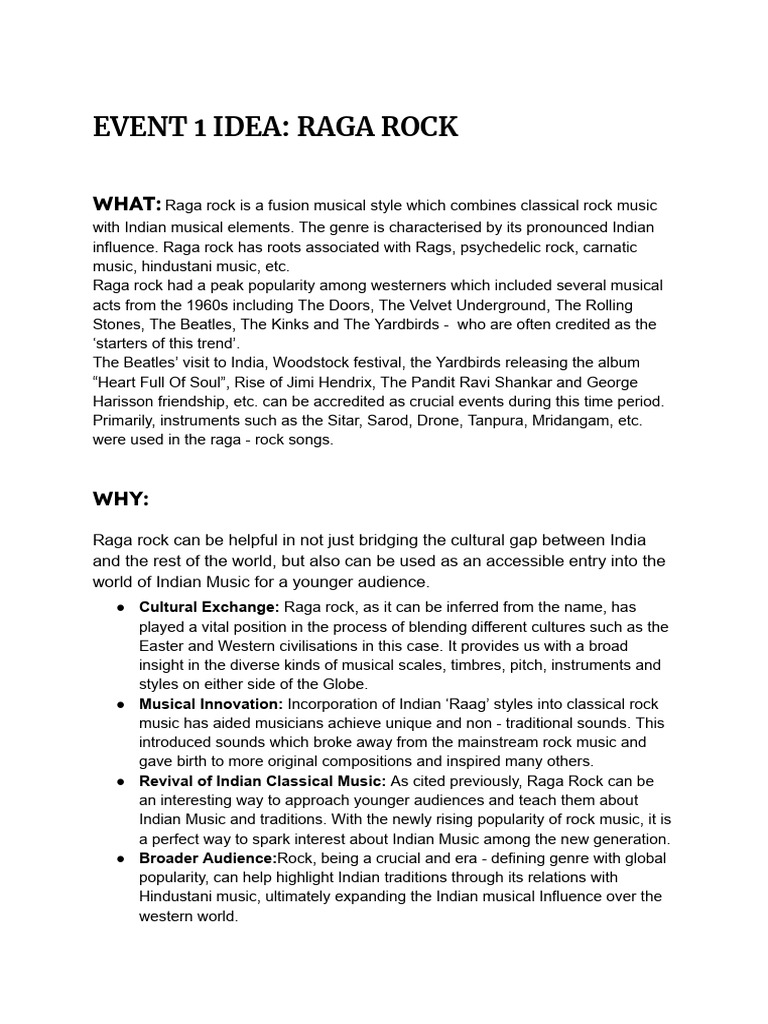 Event 1 Idea: Raga Rock: What | PDF | Rock Music | Popular Music