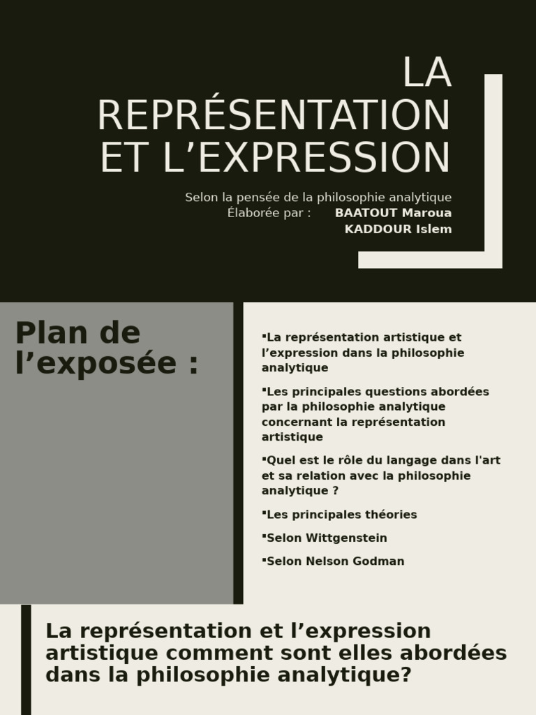 Exposé La Représentation Et Lexpression Artistique | PDF | Philosophie ...