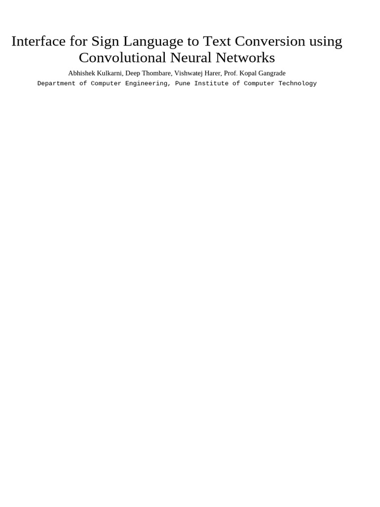 Research Paper On Sign Language To Text | PDF | Computational ...