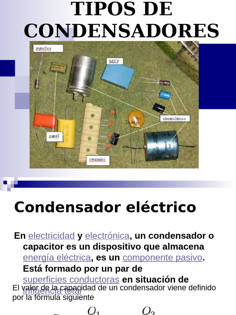 Tipos de Condensadores | PDF | Condensador | Dieléctrico