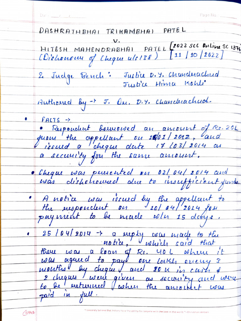 2024 - Dashrathbhai Trikambhai Patel V Hitesh Mahendrabhai Patel | PDF