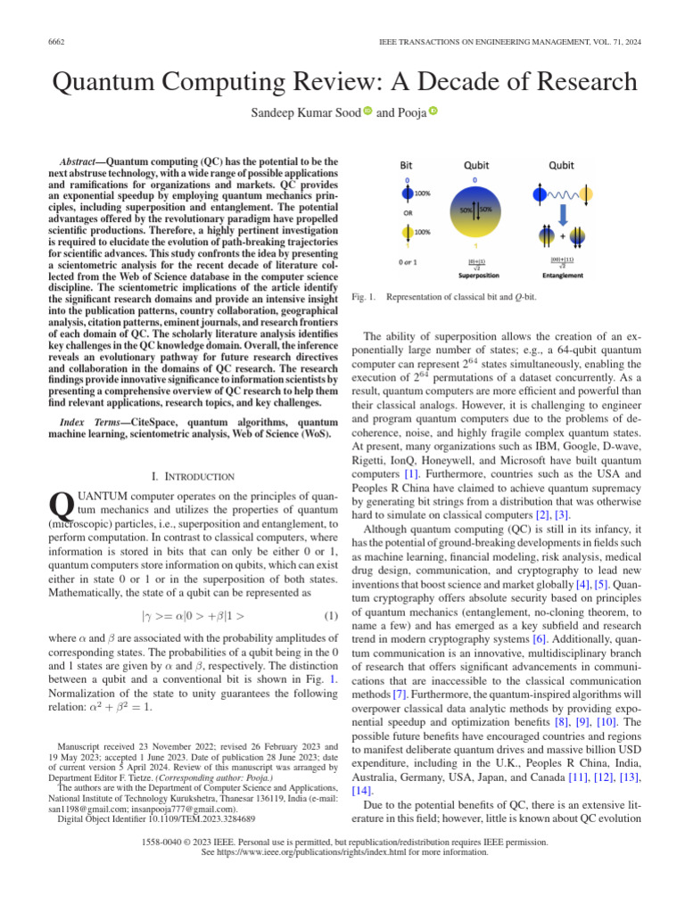Quantum Computing: 10-Year Review | PDF | Quantum Computing | Applied ...