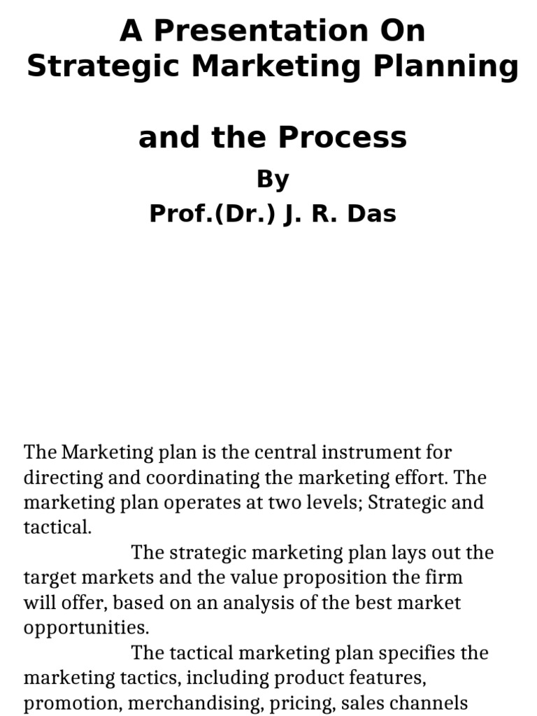 Strategic Marketing Process and Planning. | PDF | Marketing | Marketing Strategy