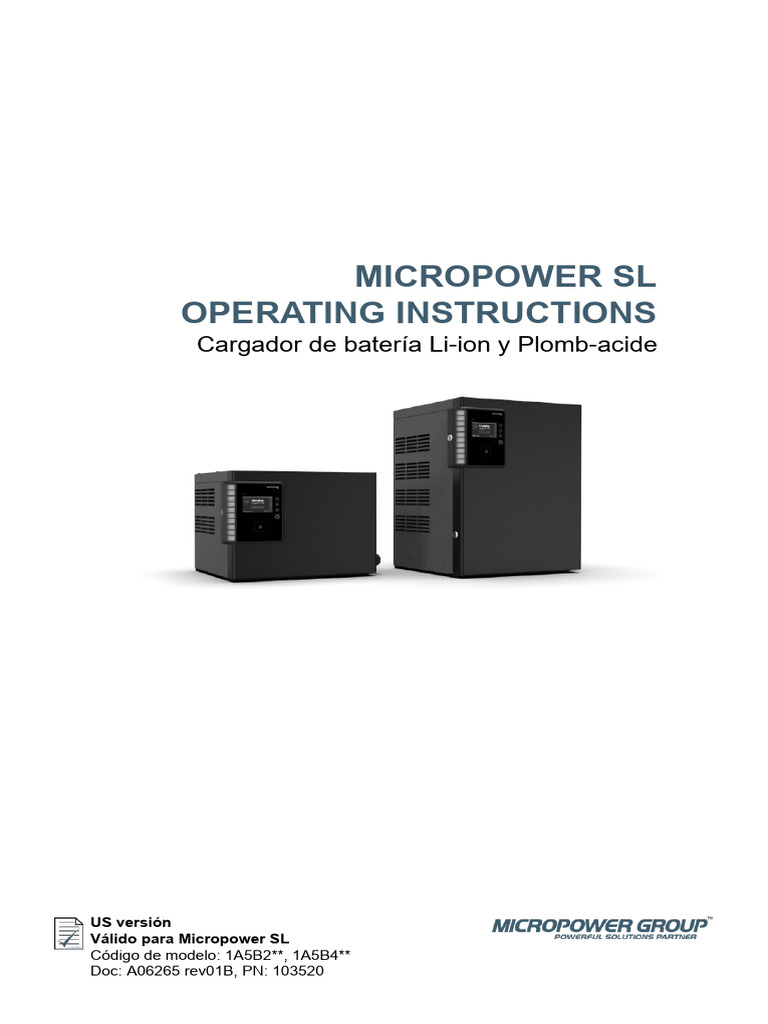 Instrucciones Cargador Micropower SL | PDF | Cargador de batería ...