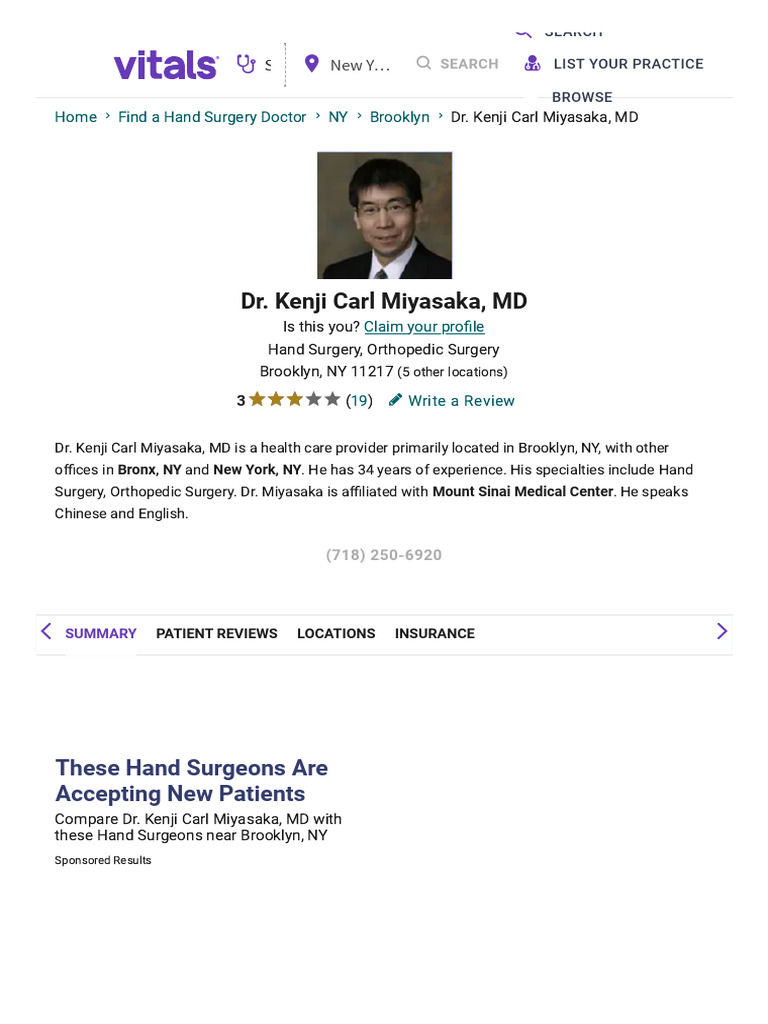 Dr. Kenji C. Miyasaka, MD - Brooklyn, NY - Hand Surgery | PDF ...