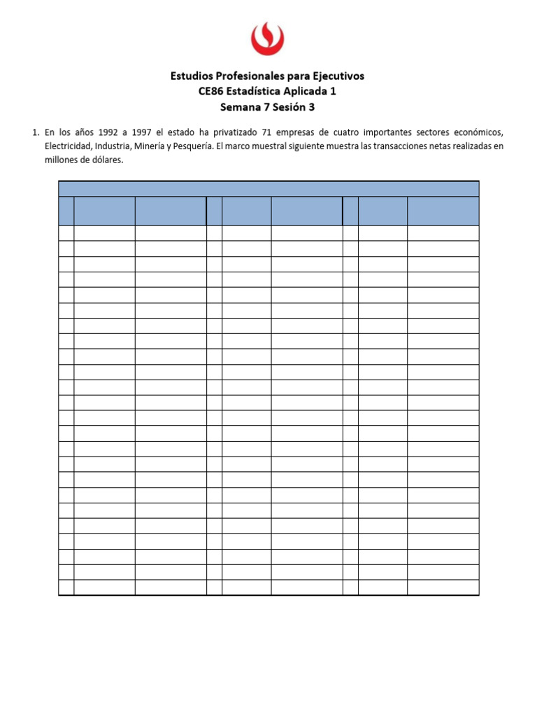CE86 Ejercicios Propuestos AAD Sesion Online Semana7 | PDF | Muestreo (Estadísticas)