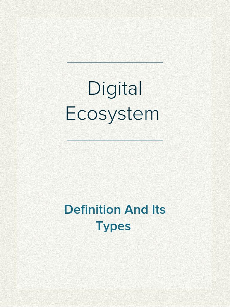 Digital Ecosystem | PDF