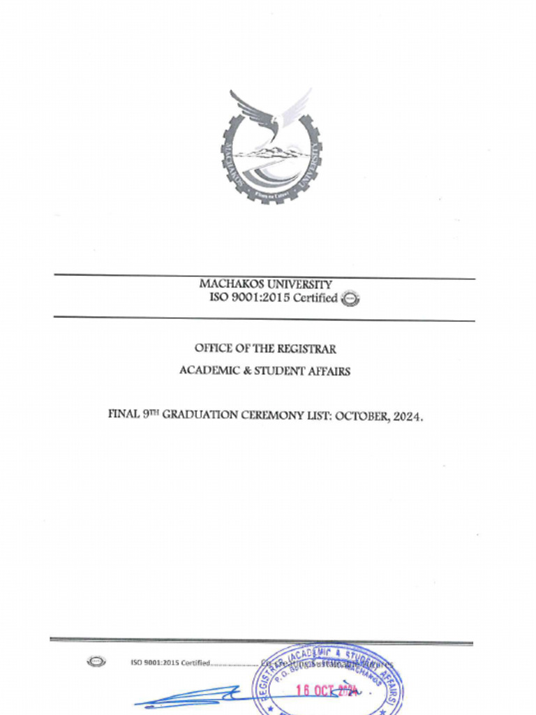 Final Graduation List Oct 2024 | PDF