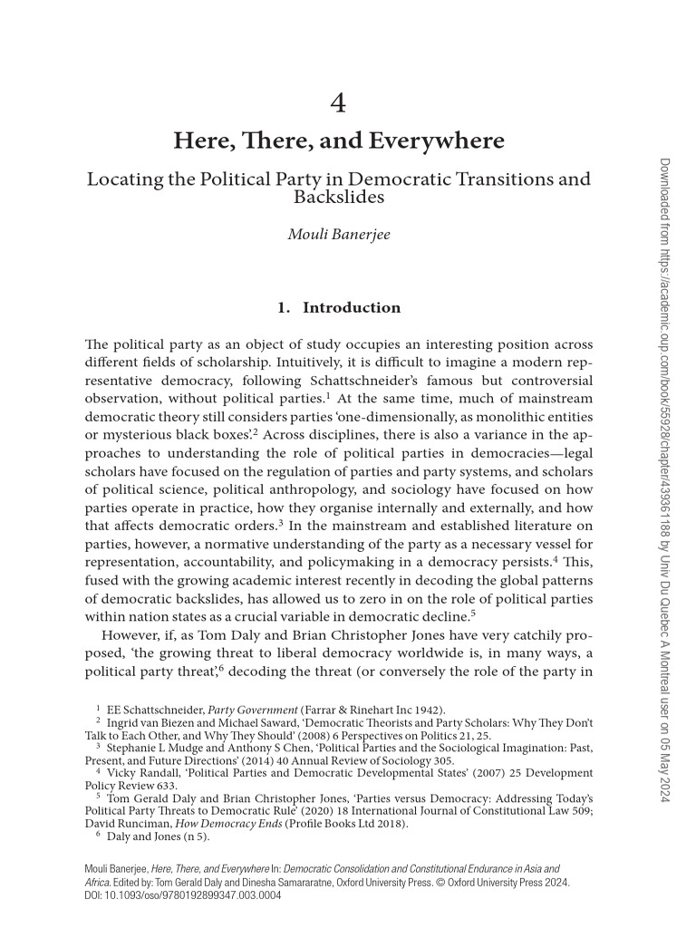 Political Parties in Democratic Transitions | PDF | Government ...