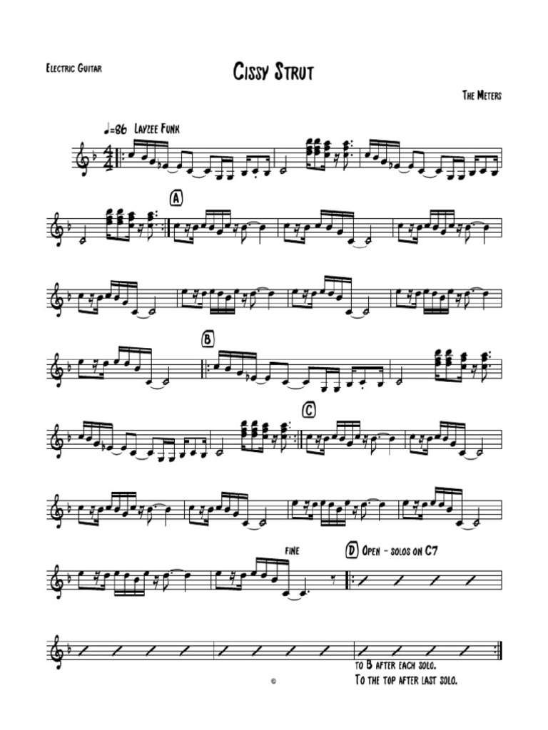 Cissy Strut - Lead Sheet | PDF