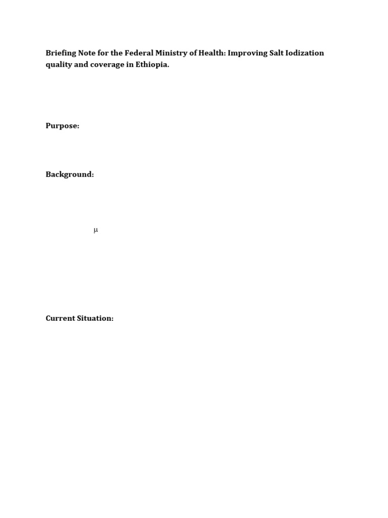 Universal Salt Iodization - Brief Note | PDF | Iodine