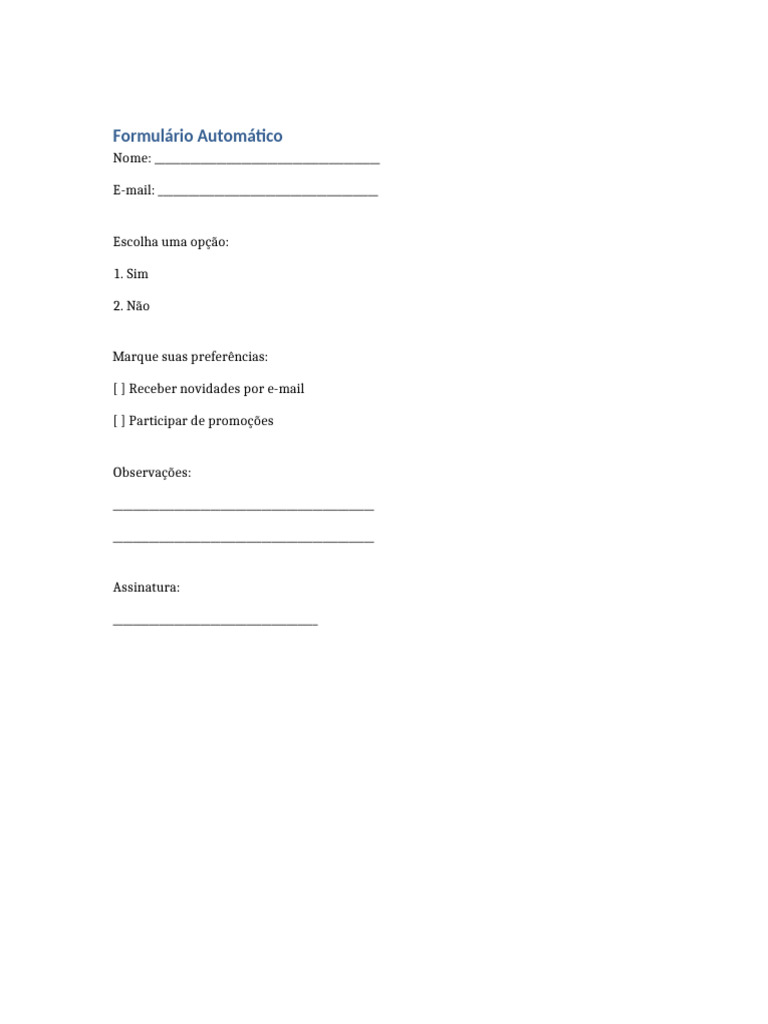 Formulario Automatico | PDF