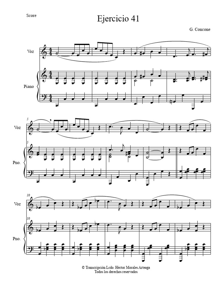 Exercices de piano - G. Concone | PDF
