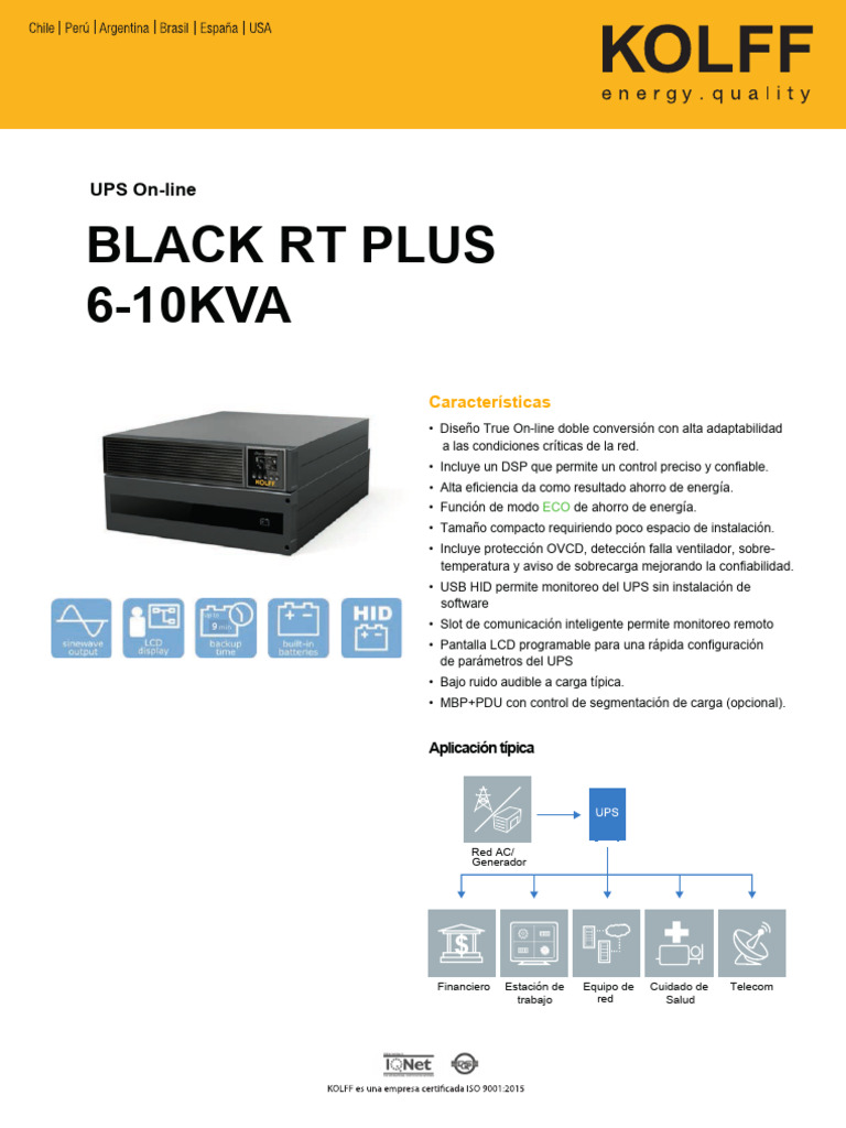Kolff Ups Black RT Plus 6-10kva (Esp) | PDF | Ingeniería Informática ...