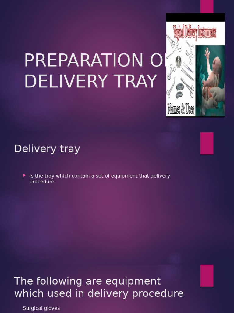 Essential Equipment for Delivery Tray | PDF