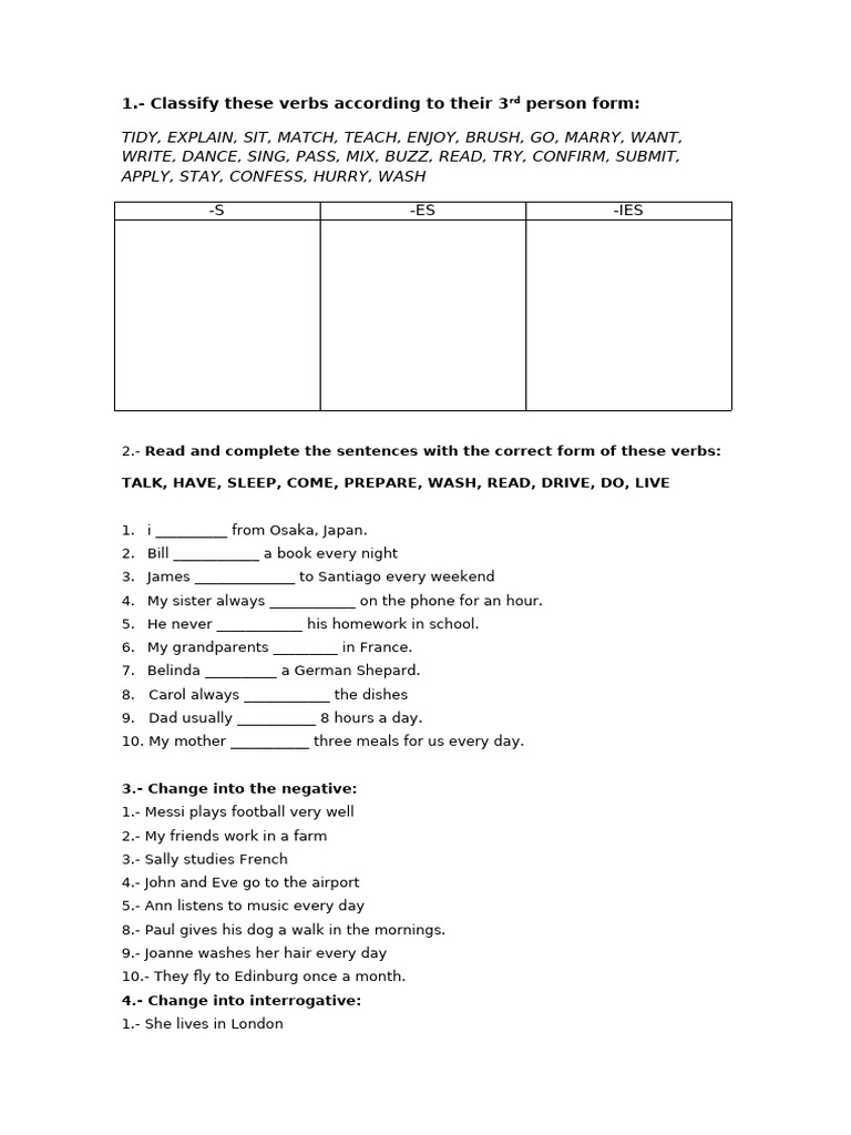 Present Simple 2 | PDF