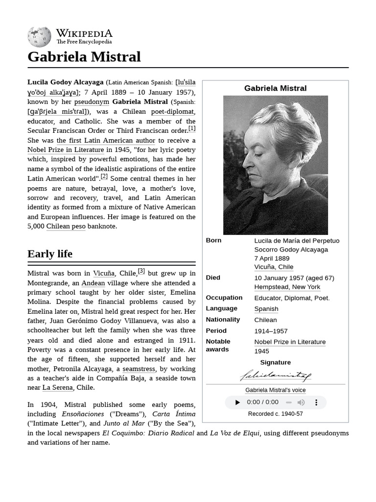 Gabriela Mistral | PDF
