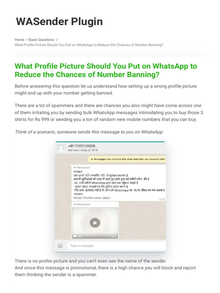 WhatsApp Profile Picture Tips to Avoid Bans | PDF