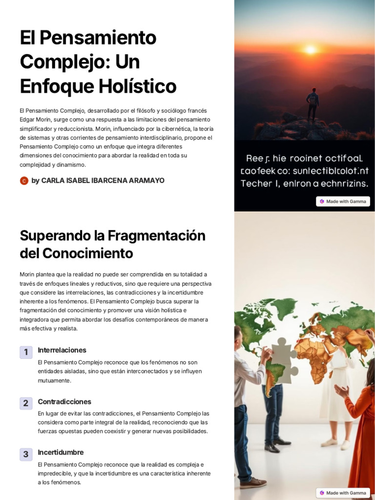 El Pensamiento Complejo Un Enfoque Holistico | PDF | Complejidad ...