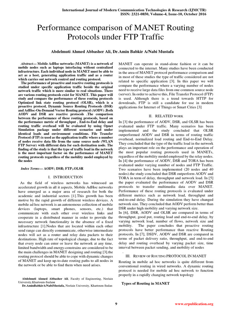 Performance Comparison of Manet Routing | PDF | Wireless Ad Hoc Network ... Performance Comparison of Manet Routing | PDF | Wireless Ad Hoc Network ...