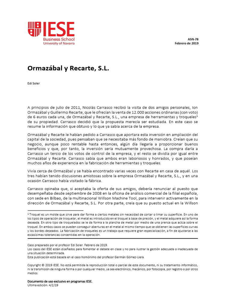 Ormazábal y Recarte, S.L. | PDF | Business | Desempleo