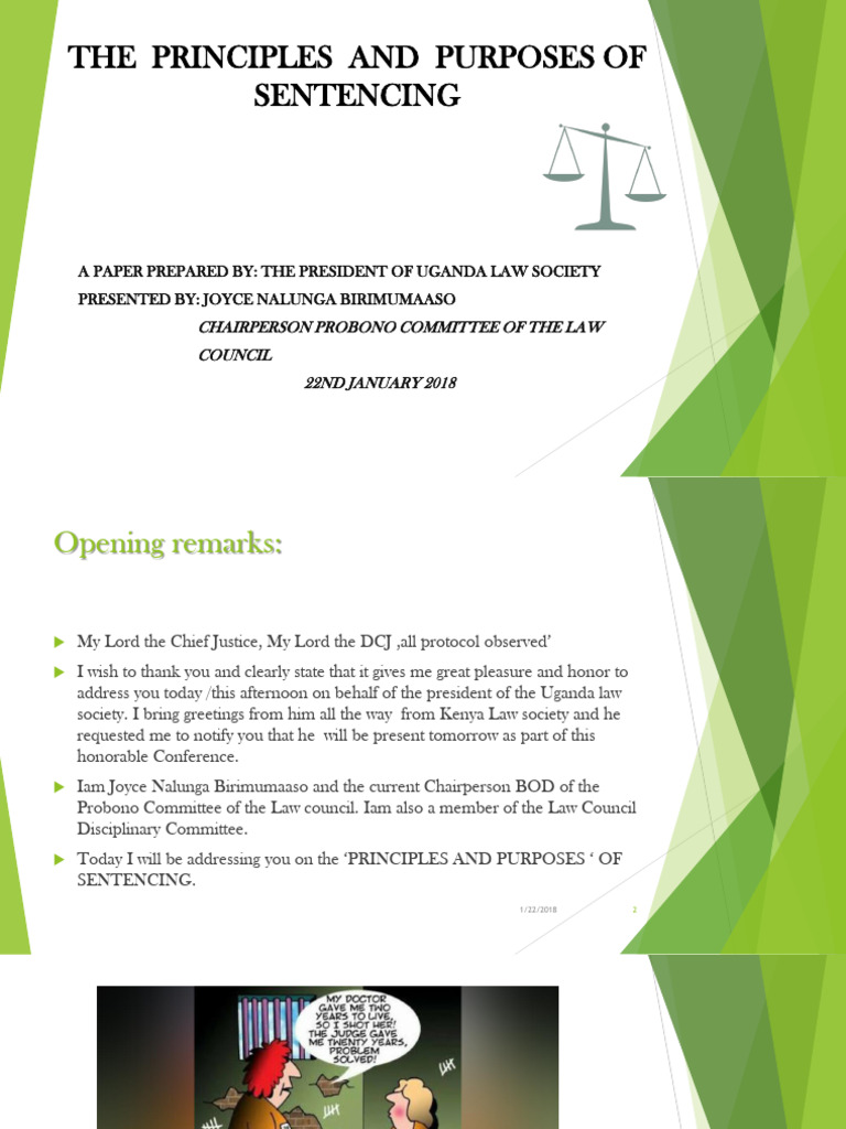 The Principles and Purposes of Sentencing A Paper by Uganda Law Society ...