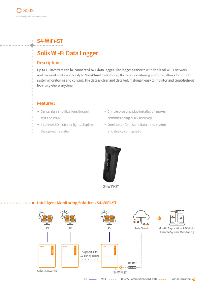 Solis Datasheet S4-WiFi-ST USA V1,6 202407 | PDF | Wi Fi | Power Inverter