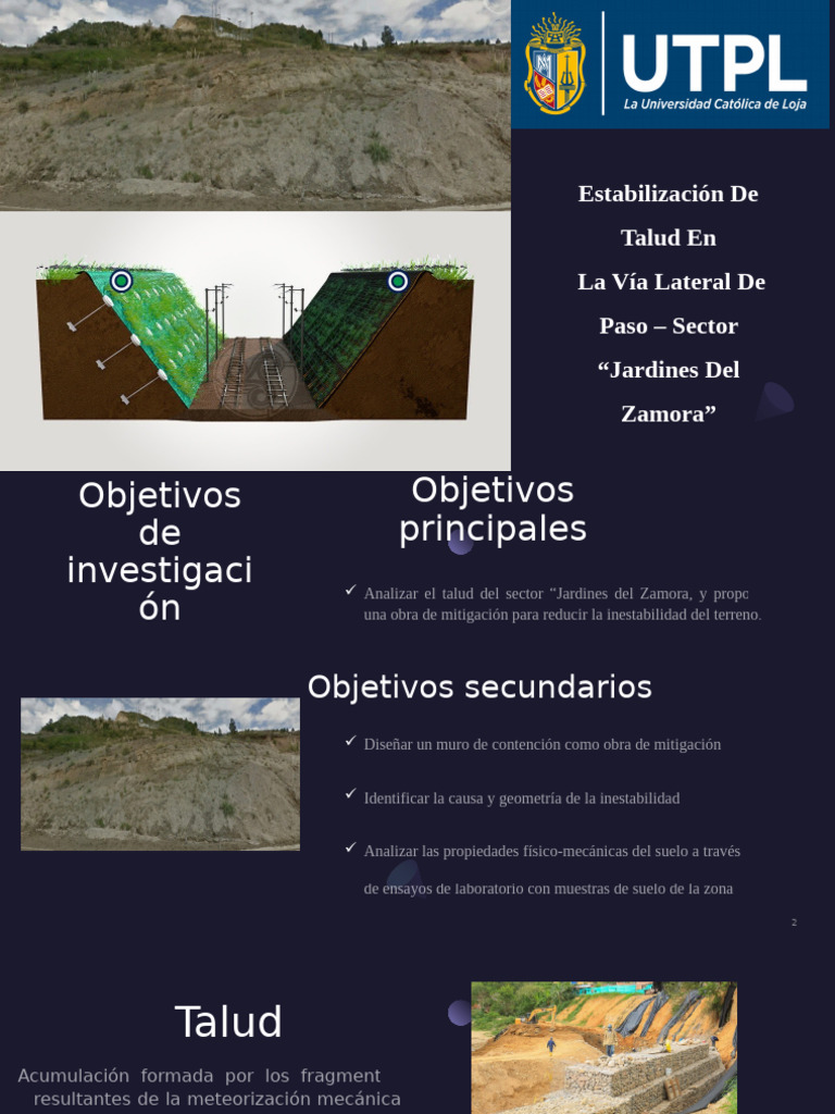 Estabilización de Talud en | PDF | Hormigón | Naturaleza