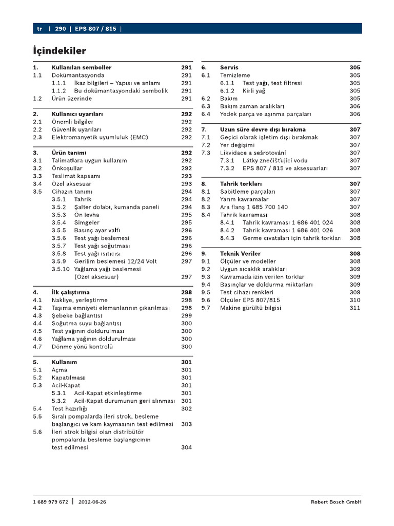 Bosch Eps 807-815 Pompa Tezgahi TR | PDF