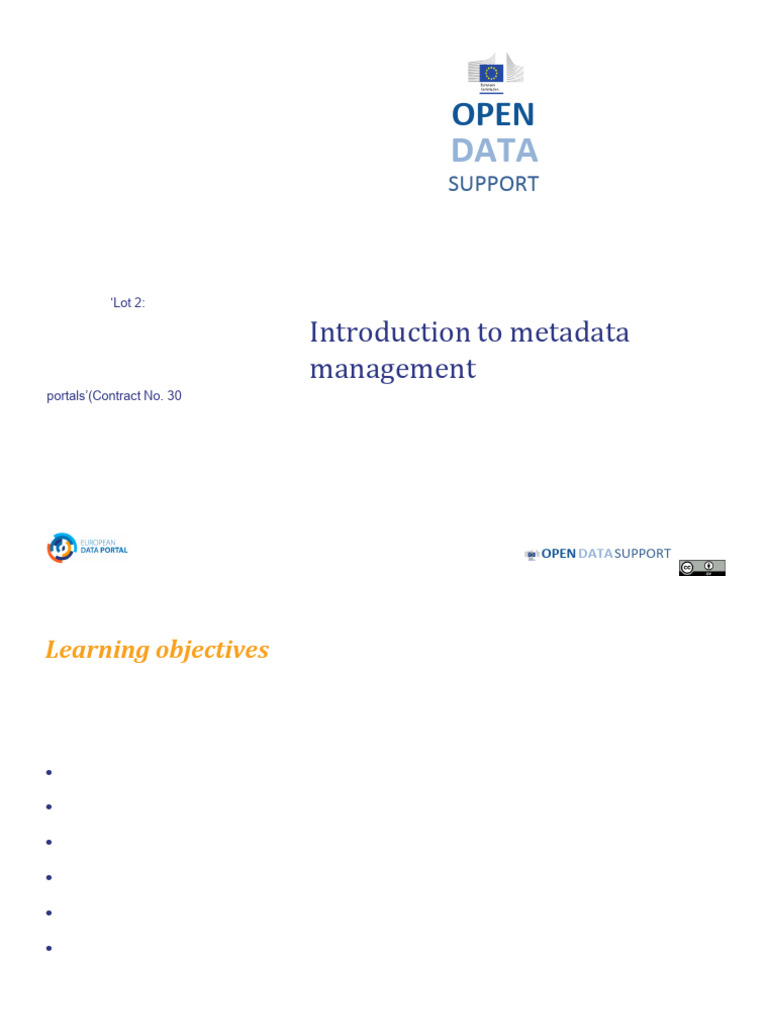 d2.1.2 Training Module 1.4 Introduction To Metadata Management en Edp | PDF | Metadata ...