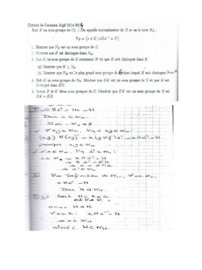 Exercices Corrigés Algébre 6 | PDF