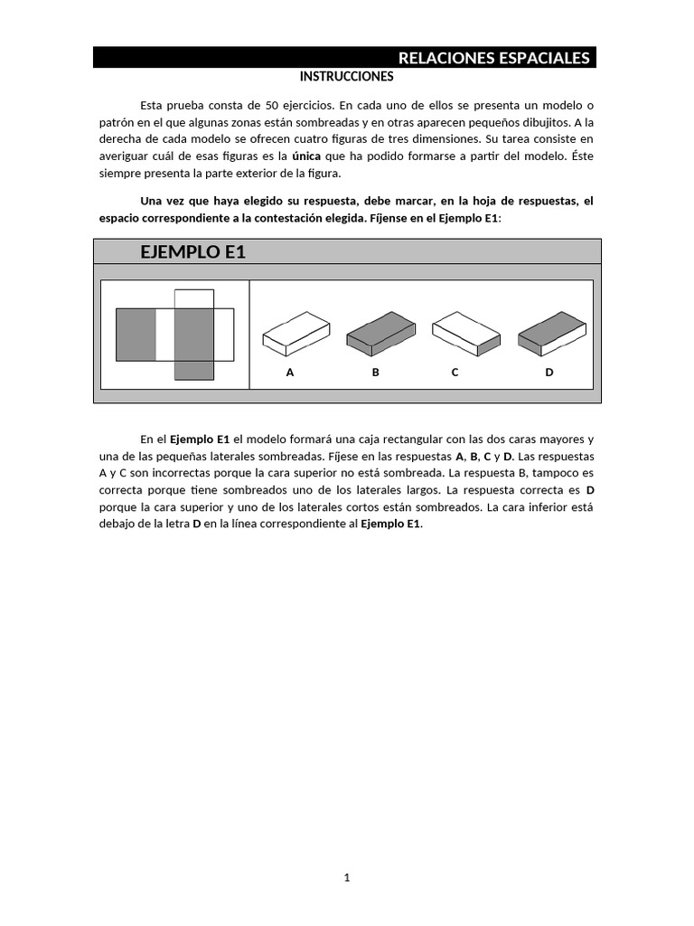 Ejercicios de Relaciones Espaciales | PDF