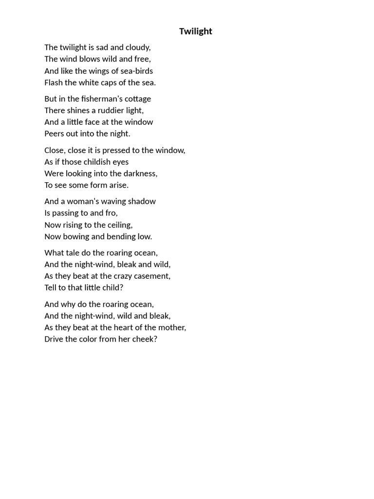Twilight: A Poetic Reflection on Nature | PDF