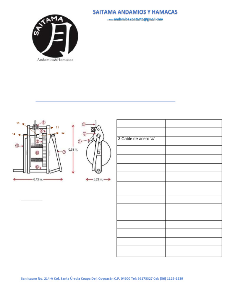 Partes del Malacate Manual y Eléctrico | PDF | Acero | Bienes ...