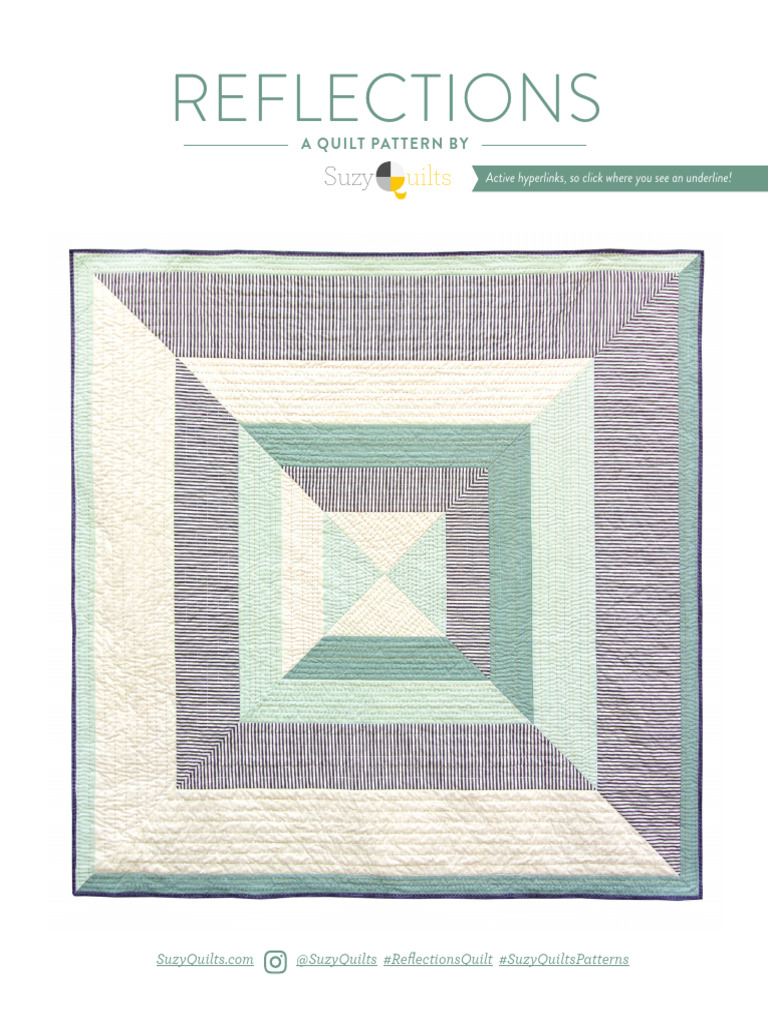 Reflections Pattern 1 Ixrfjk | PDF | Quilt | Seam (Sewing)