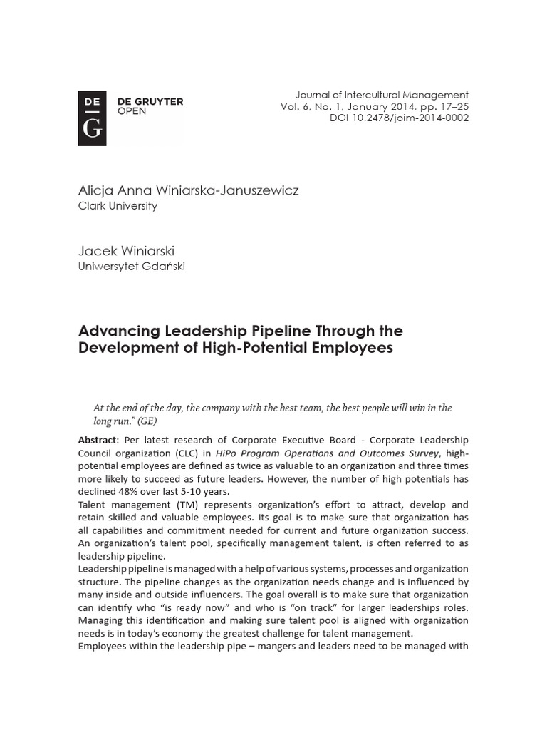 Advancing Leadership Pipeline Through The Developm | PDF | Leadership ...