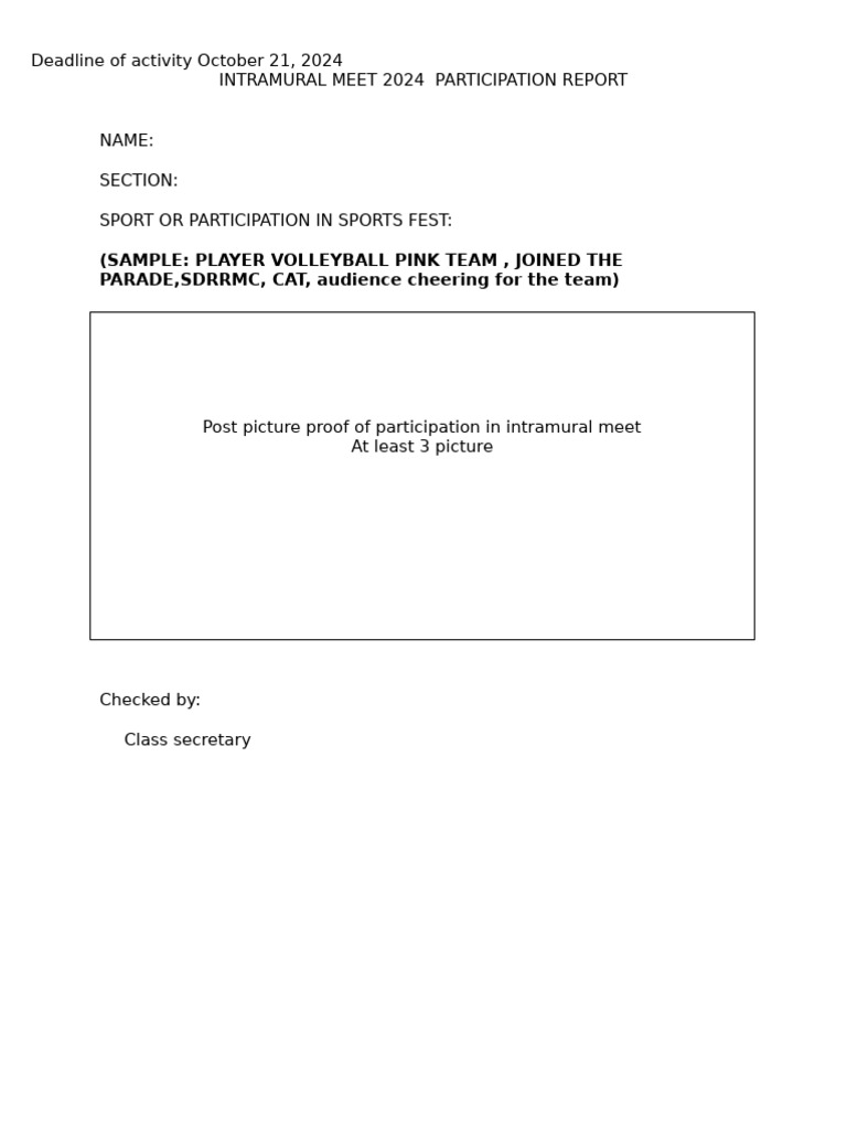 Intramural Meet 2024 Participation Report | PDF