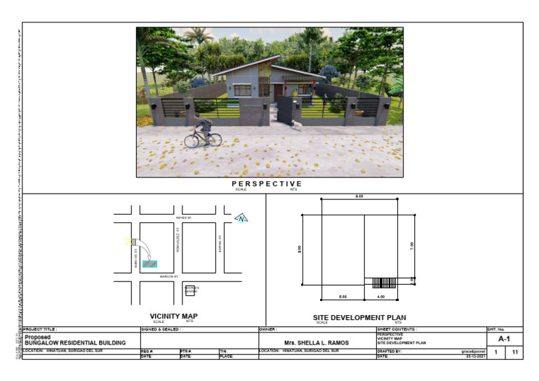 Perspective, Vicinity & Site Development Plan | PDF