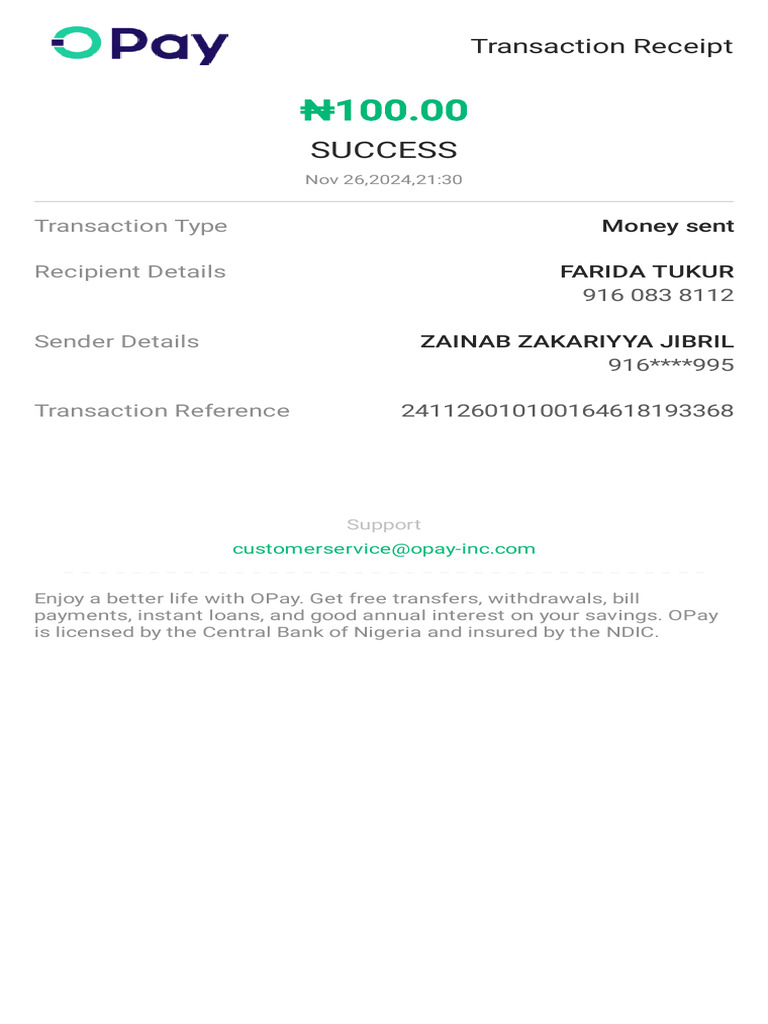 Transaction Receipt-241126010100164618193368 | PDF