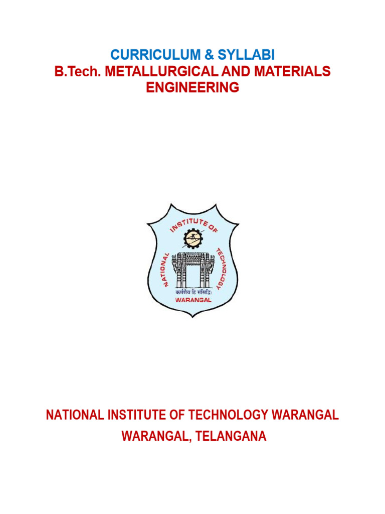 B.Tech Metallurgical Curriculum | PDF | Eigenvalues And Eigenvectors | Equations