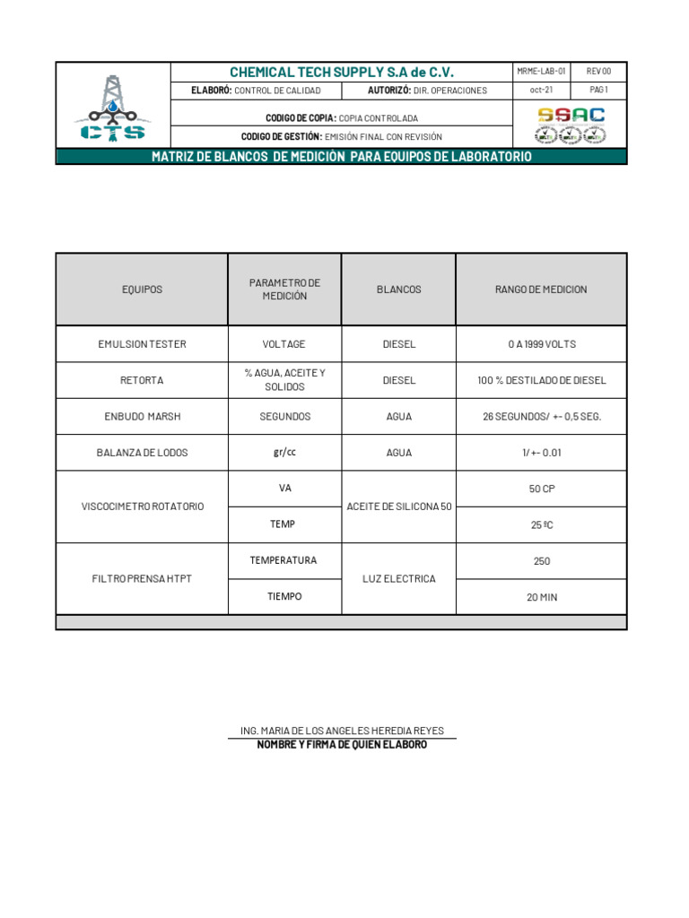 Matriz de Rango para Equipos de Lab. | PDF