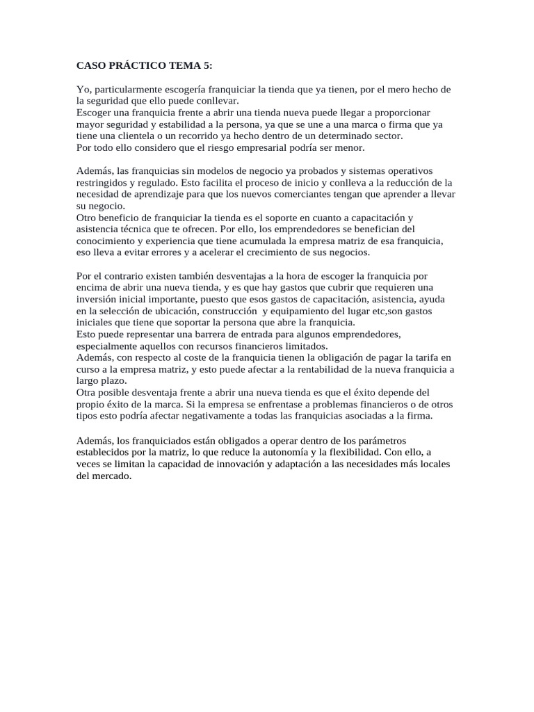 Caso Práctico Tema 5 | PDF