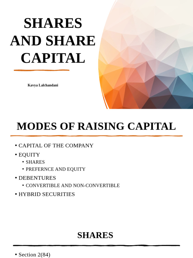 Understanding Shares and Share Capital | PDF | Preferred Stock | Equity (Finance)