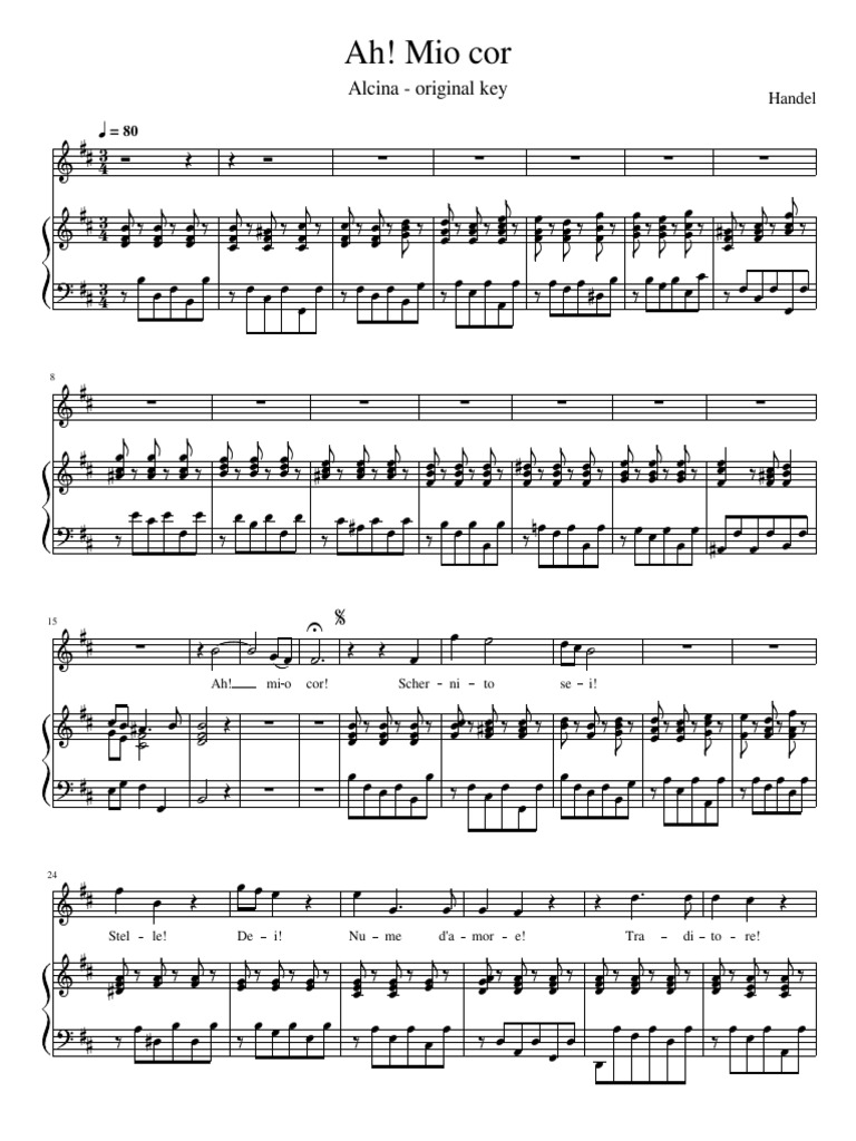 Ah Mio Cor H-Moll | PDF | Italian Language Works