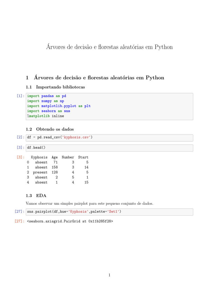 Árvores de Decisão e Florestas Aleatórias em Python | PDF