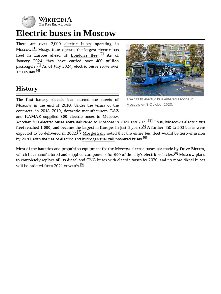 Electric Buses in Moscow | PDF | Electric Power | Sustainable Technologies