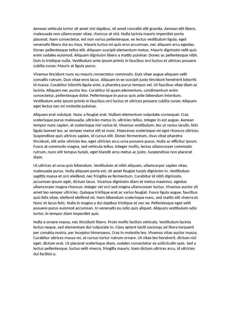 Aenean Vehicula Tortor | PDF