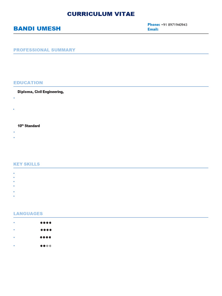 Resume-Bandi Umesh | PDF | Business