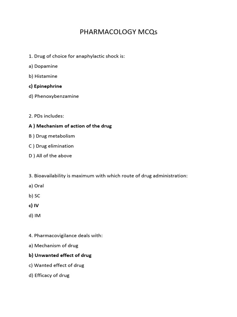 PHARMACOLOGY MCQs | PDF | Pharmacology | Drugs