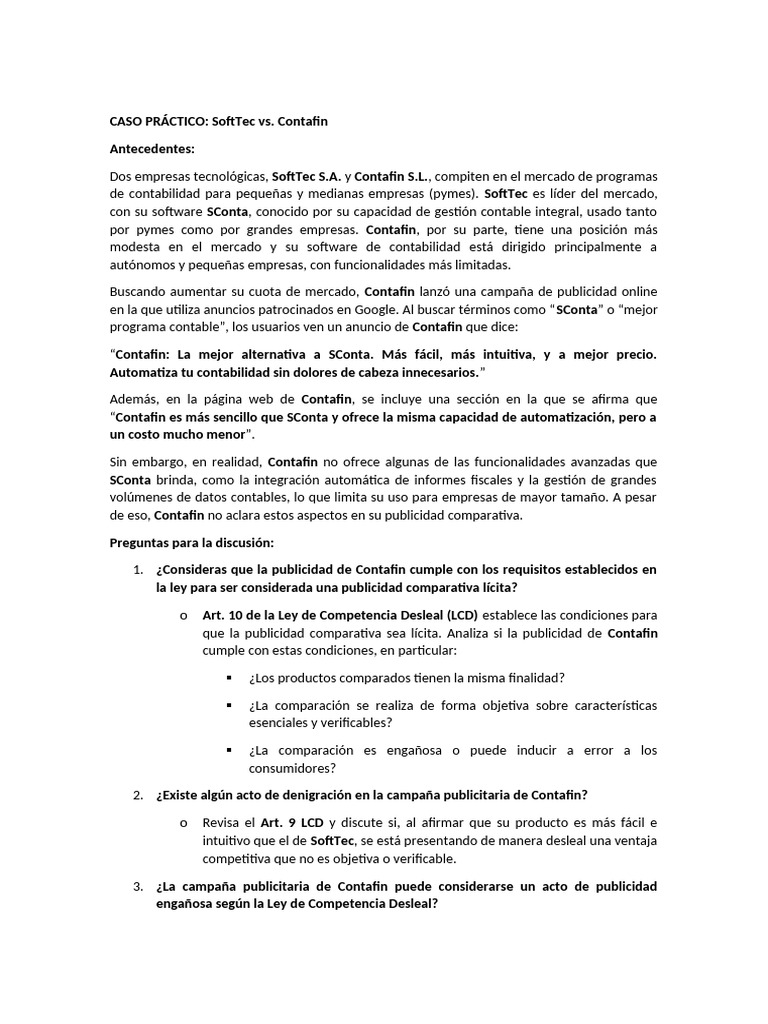 Caso Práctico Modulo 5 | PDF | Mercado (economía) | Publicidad